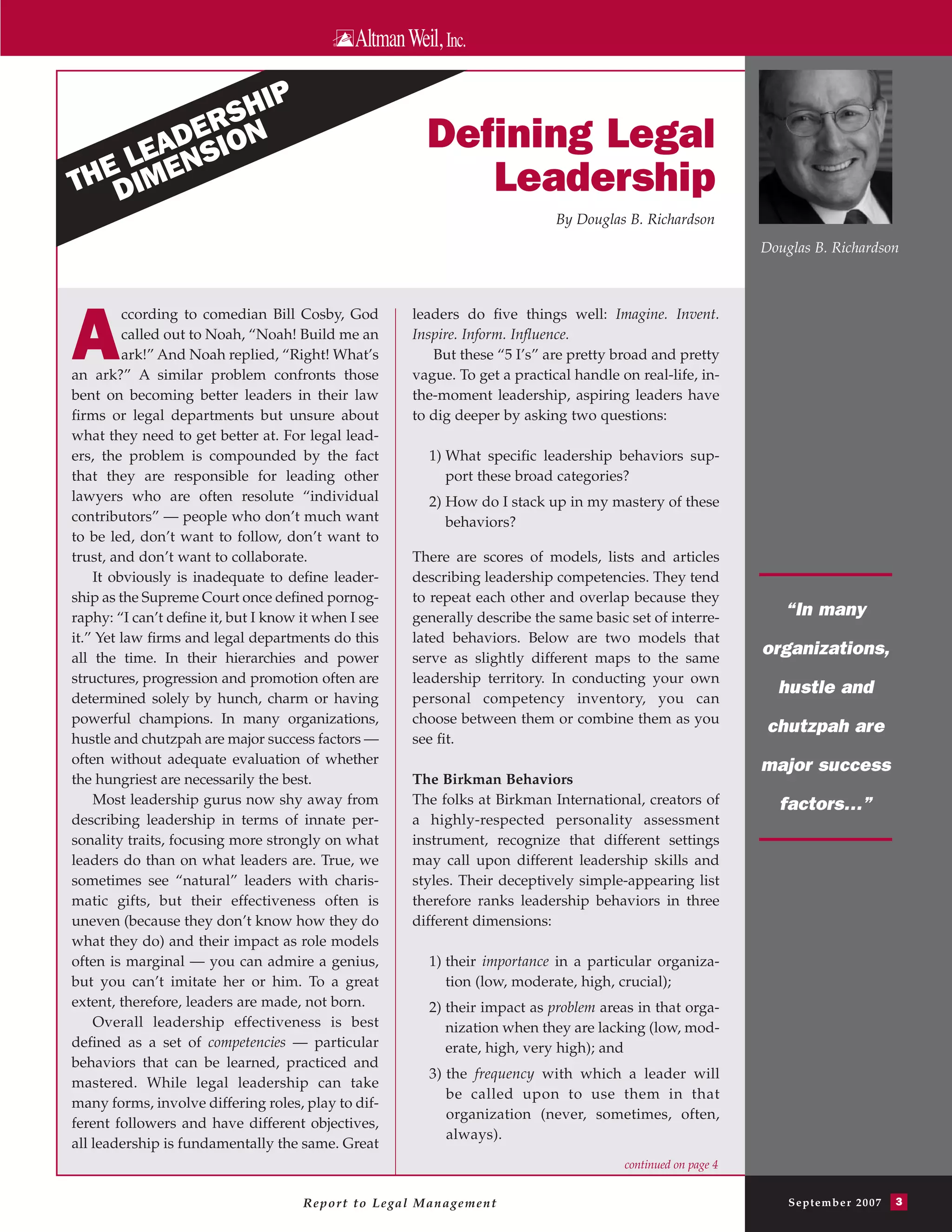 Defining Legal Leadership | PDF