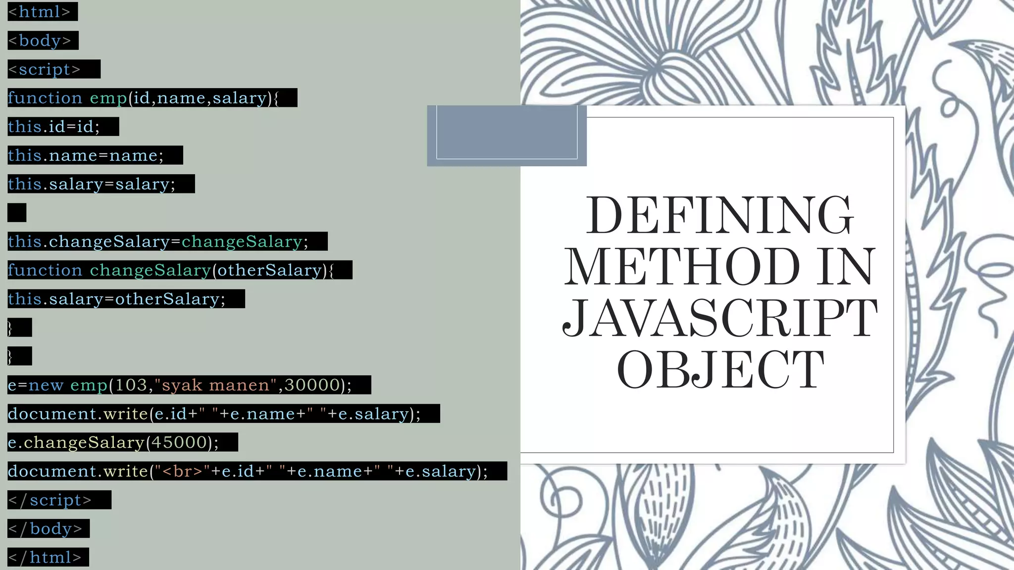 Defining method in JavaScript object.pptx