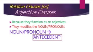 Defining and Non defining relative clauses | PPT