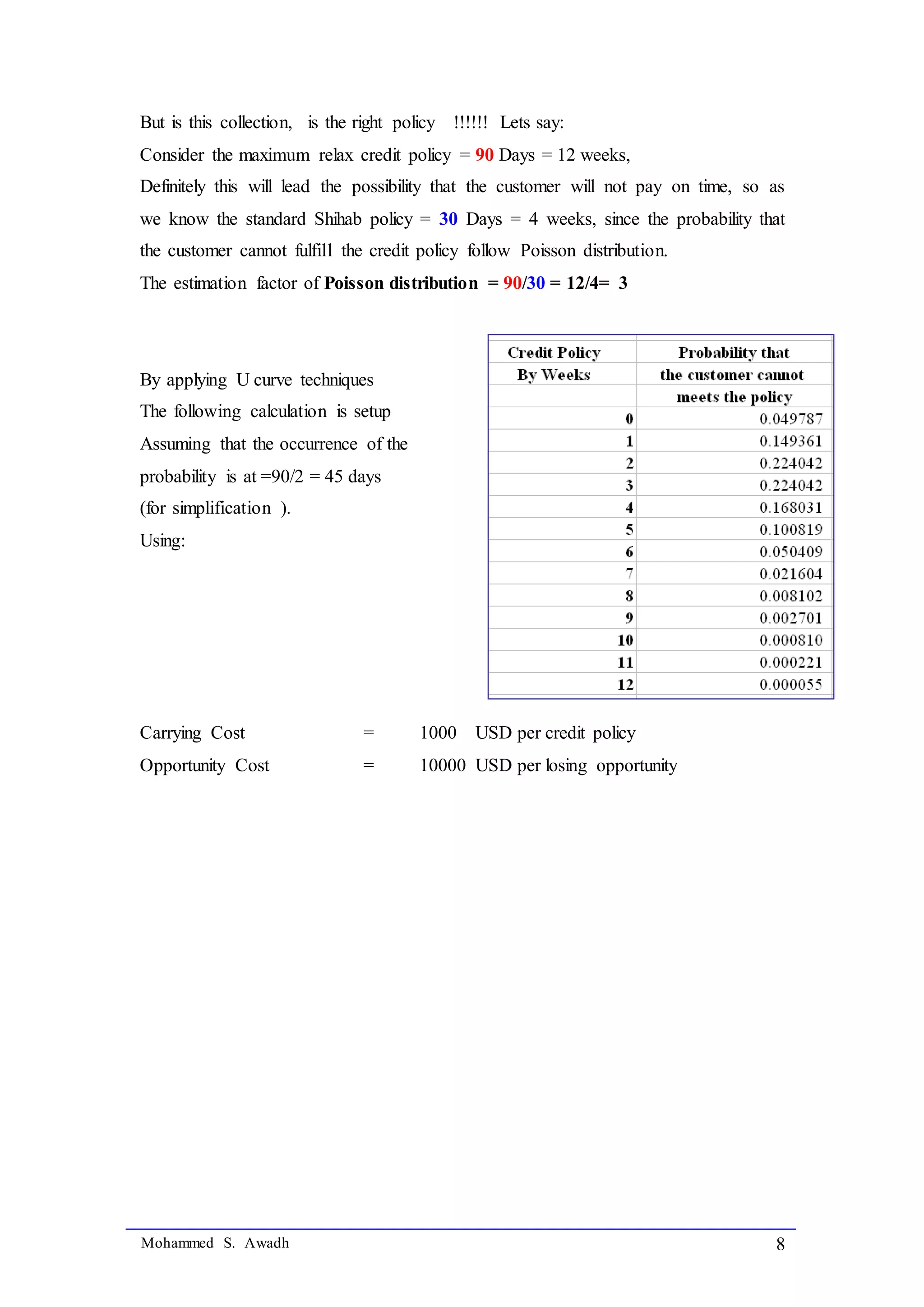 Defining optimum credit policy1 | DOCX