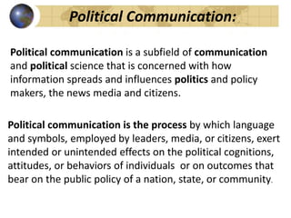 Defining political communication, political coverage & reality | PPTX