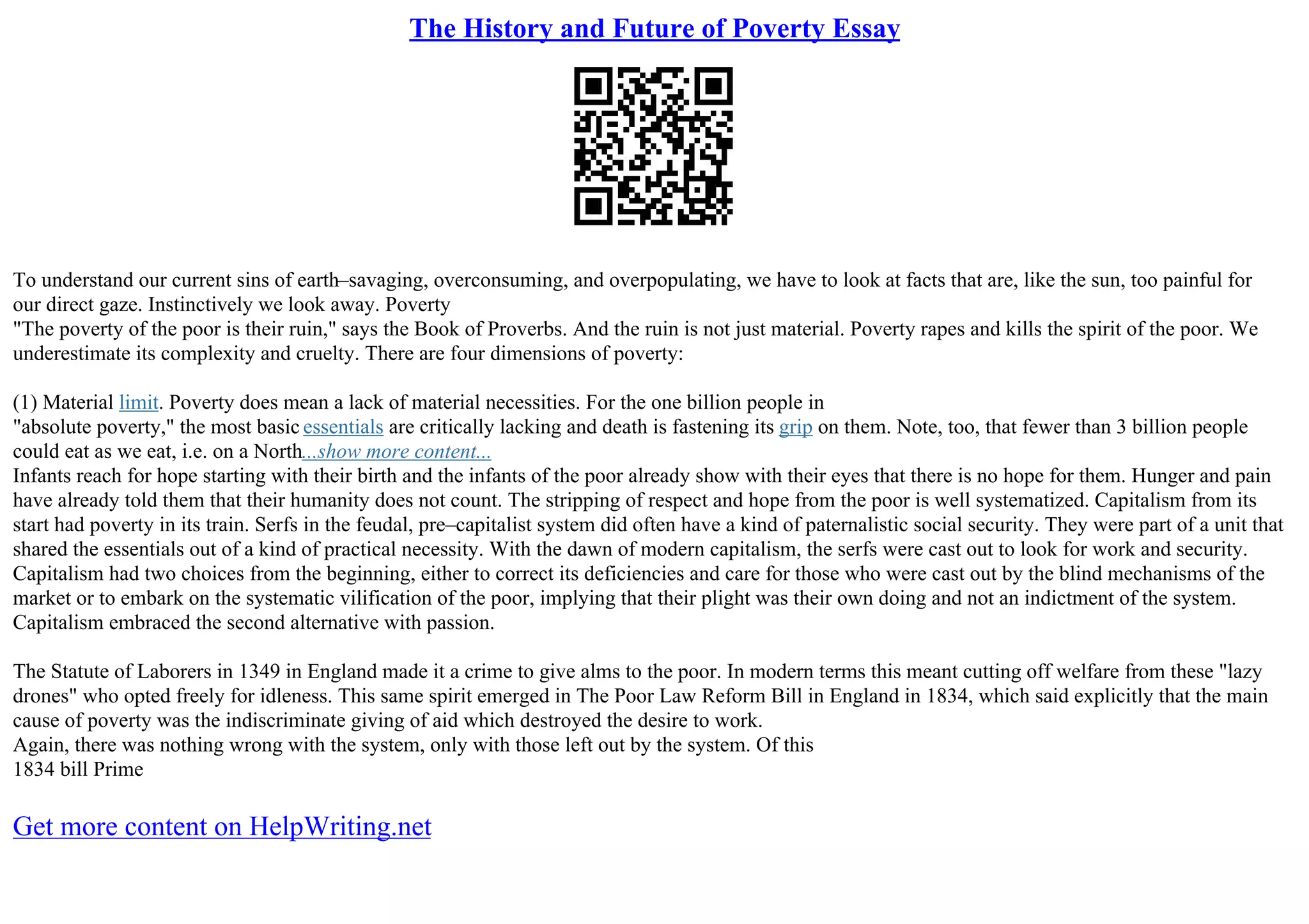 Defining Poverty Essay | PPT