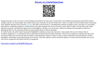 Defining Poverty Essay | PPT