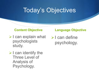 Defining psychology | PPTX