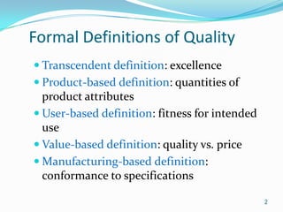 Defining quality | PPTX