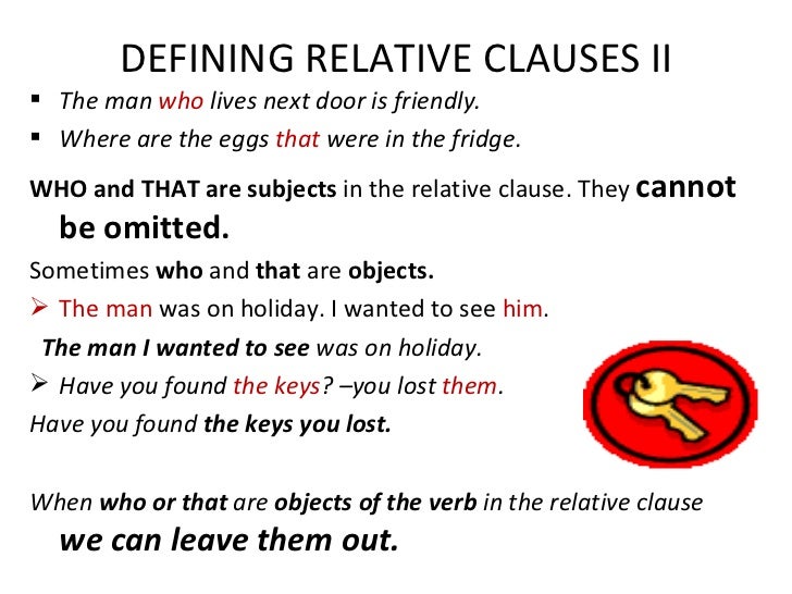 Defining relative clauses