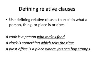 Defining relative clauses | PPTX