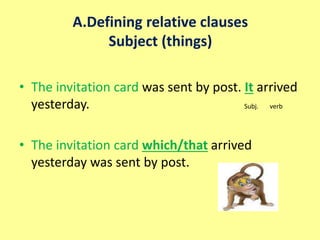 Defining relative clauses - Inglês 10ºano | PPT