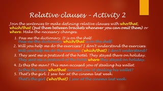 Defining relative clauses presentation | PPTX