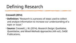 Research: Concept, Definitions and Understanding | PPT