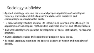 Defining Social Sciences disciplines and idas in applied social science ...