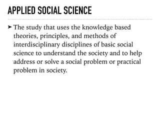 Defining social sciences and applied social sciences | PDF