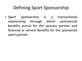Defining Sport Sponsorship | PPT