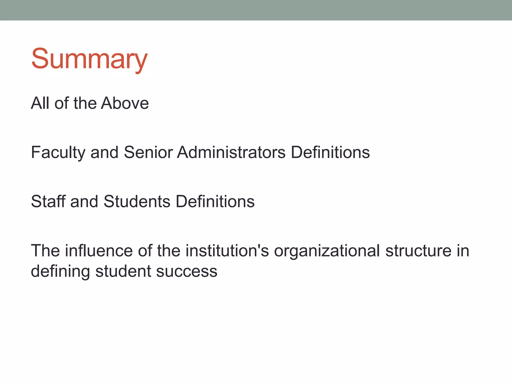 Defining student success ppt | PPT