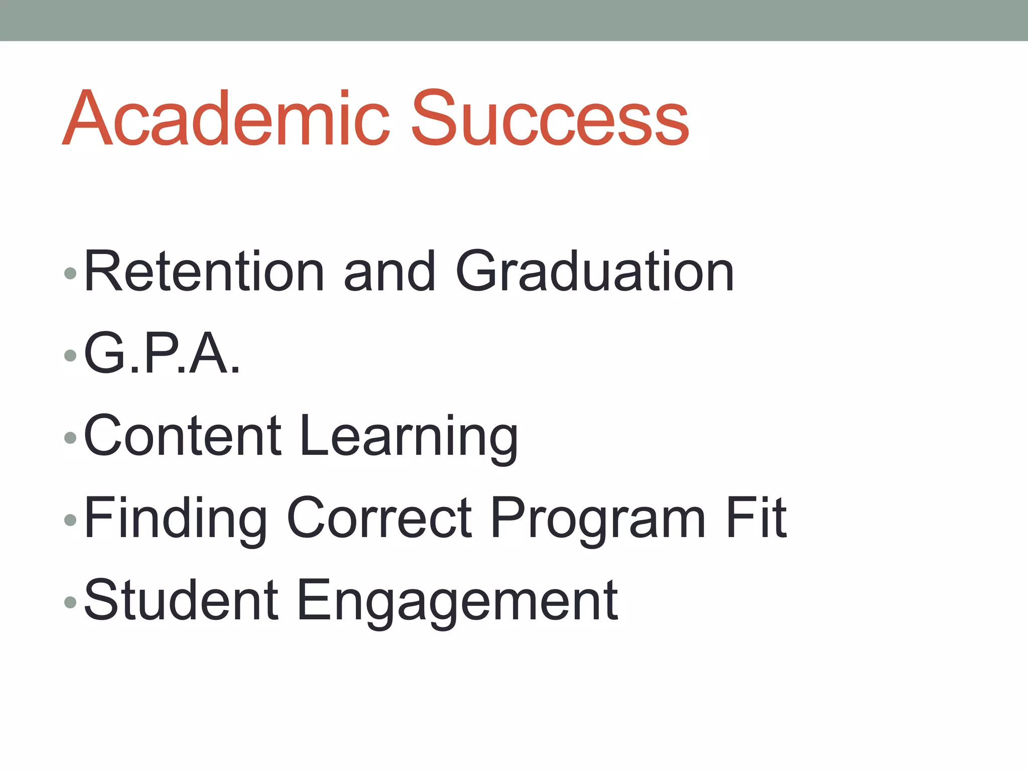 Defining student success ppt | PPTX