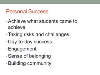 Defining student success ppt | PPTX