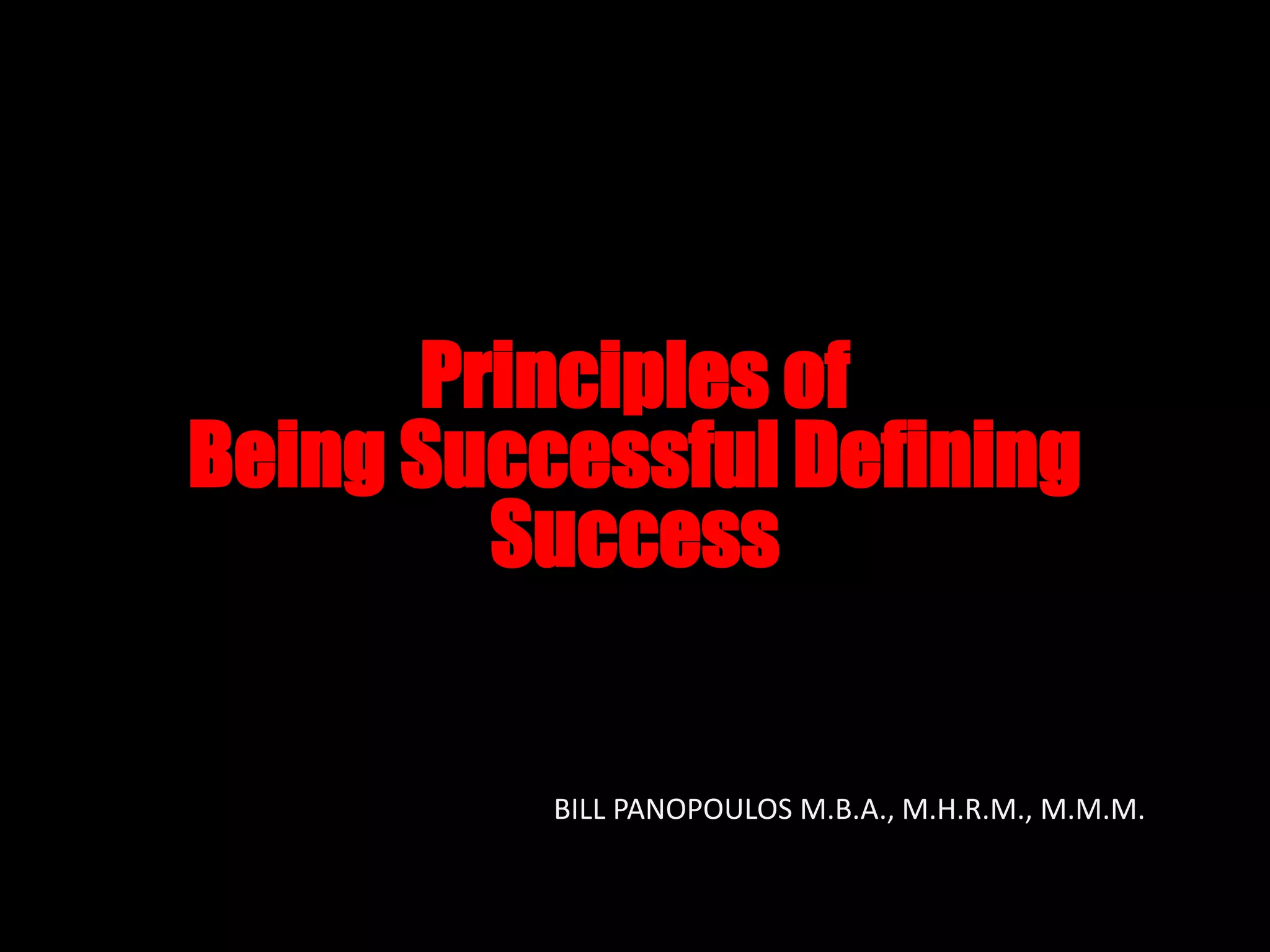 Principles of Being Successful Defining Success | PPT