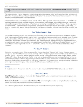Defining Terms in an Insurance Policy Exclusion: What the "Eight ...