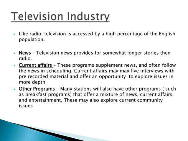 Defining the major media industry sectors | PPTX
