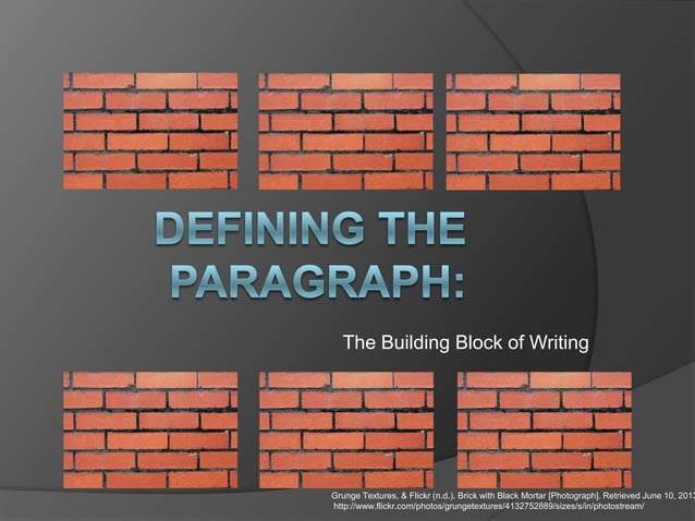 Defining the Paragraph: The Building Block of Writing | PPT