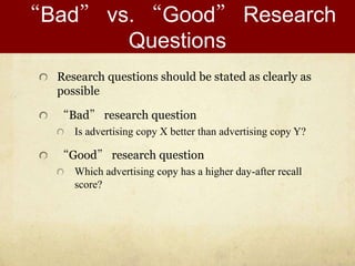 Defining the research problem | PPTX | Business | Business and Finance