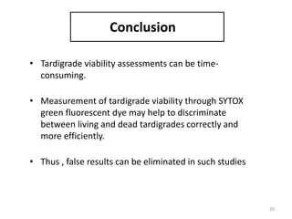Defining the viability of tardigrades with a molecular sensor related ...