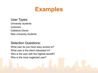 Defining users | PPTX | Technology & Computing