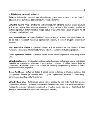 VirtualBox – Definisanje programa i objašnjenje osnovnih pojmova | PDF