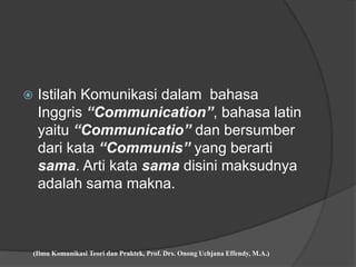 Definisi Komunikasi Menurut Pakar Komunikasi | PPTX