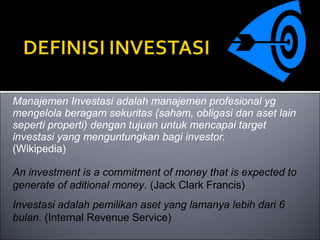 Definisi investasi-pengantar | PPT