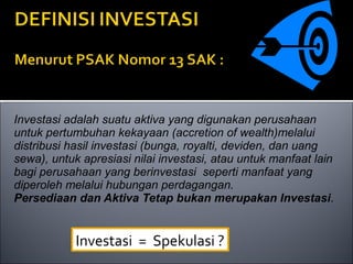 Definisi investasi-pengantar | PPT