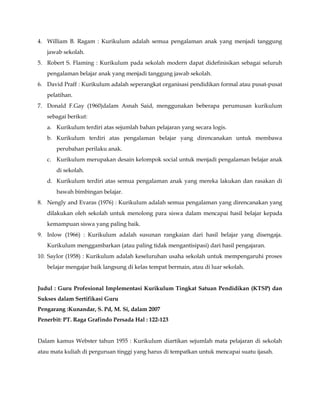 Definisi kurikulum | DOC