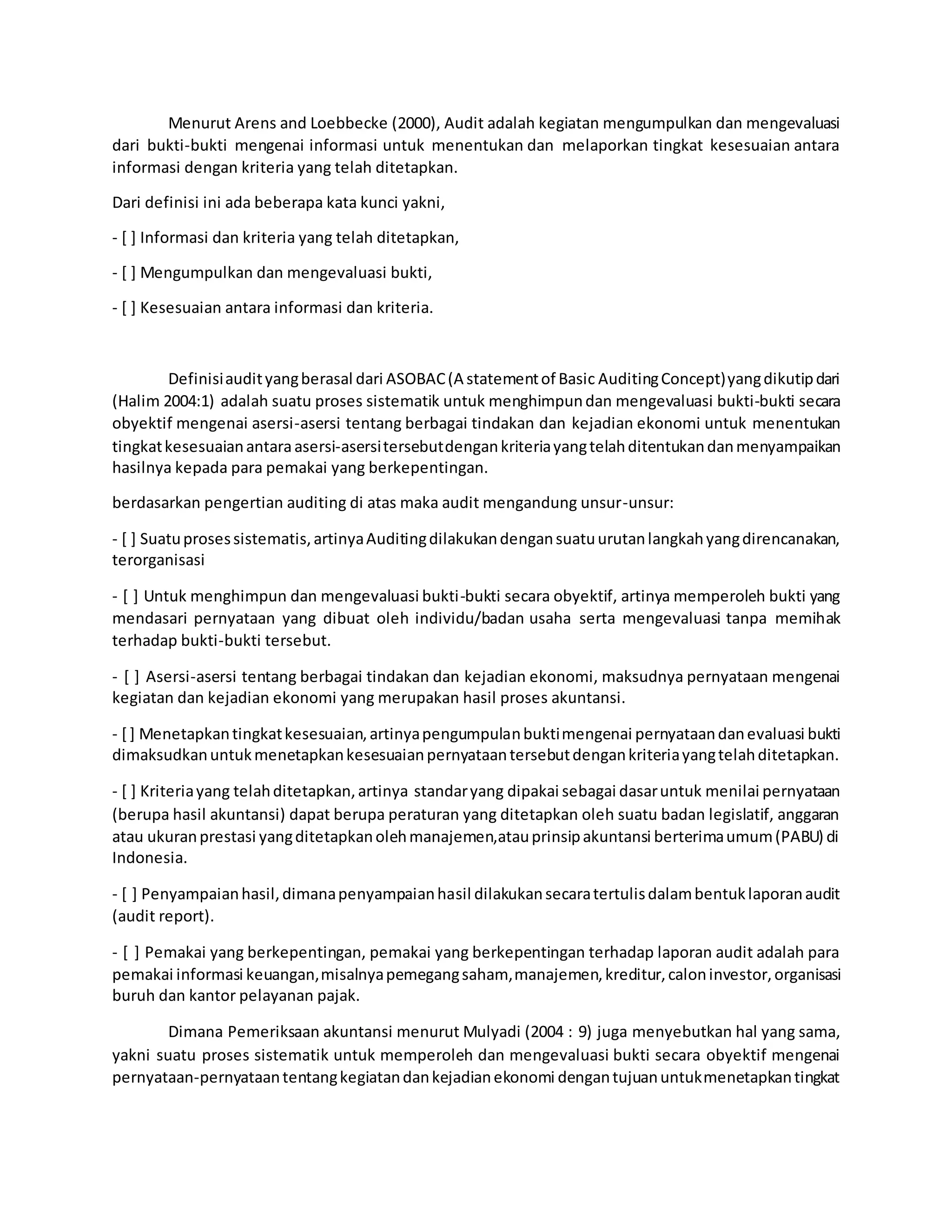 Definisi auditing | DOCX