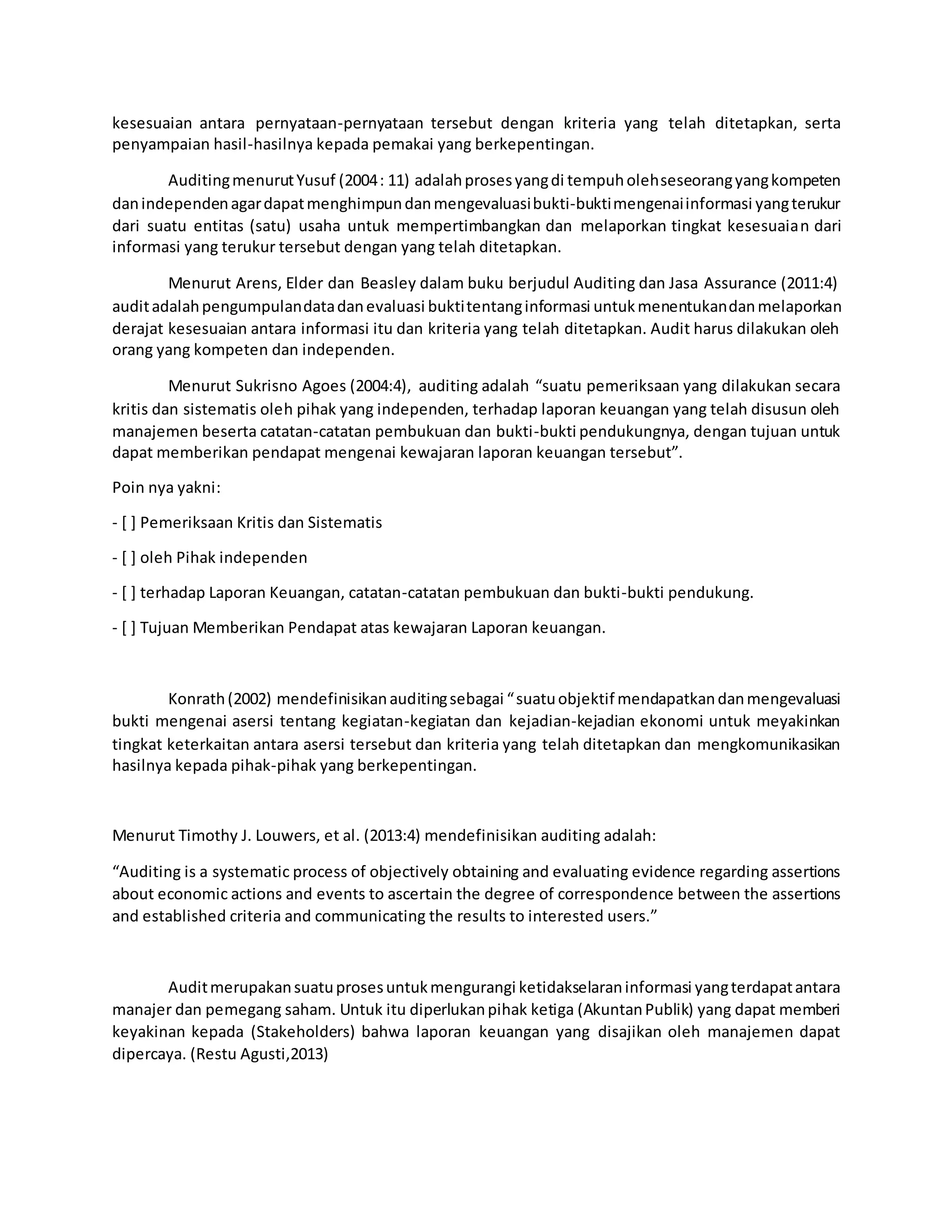 Definisi auditing | DOCX