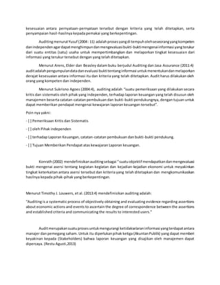 Definisi auditing | DOCX