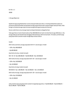 Definisi bunga tunggal dan bunga majemuk | PDF