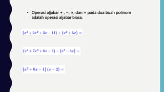 Definisi dan Kesamaan Polinomial kelas XI.pptx