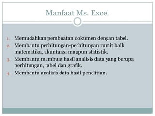 Definisi dan manfaat ms | PPTX