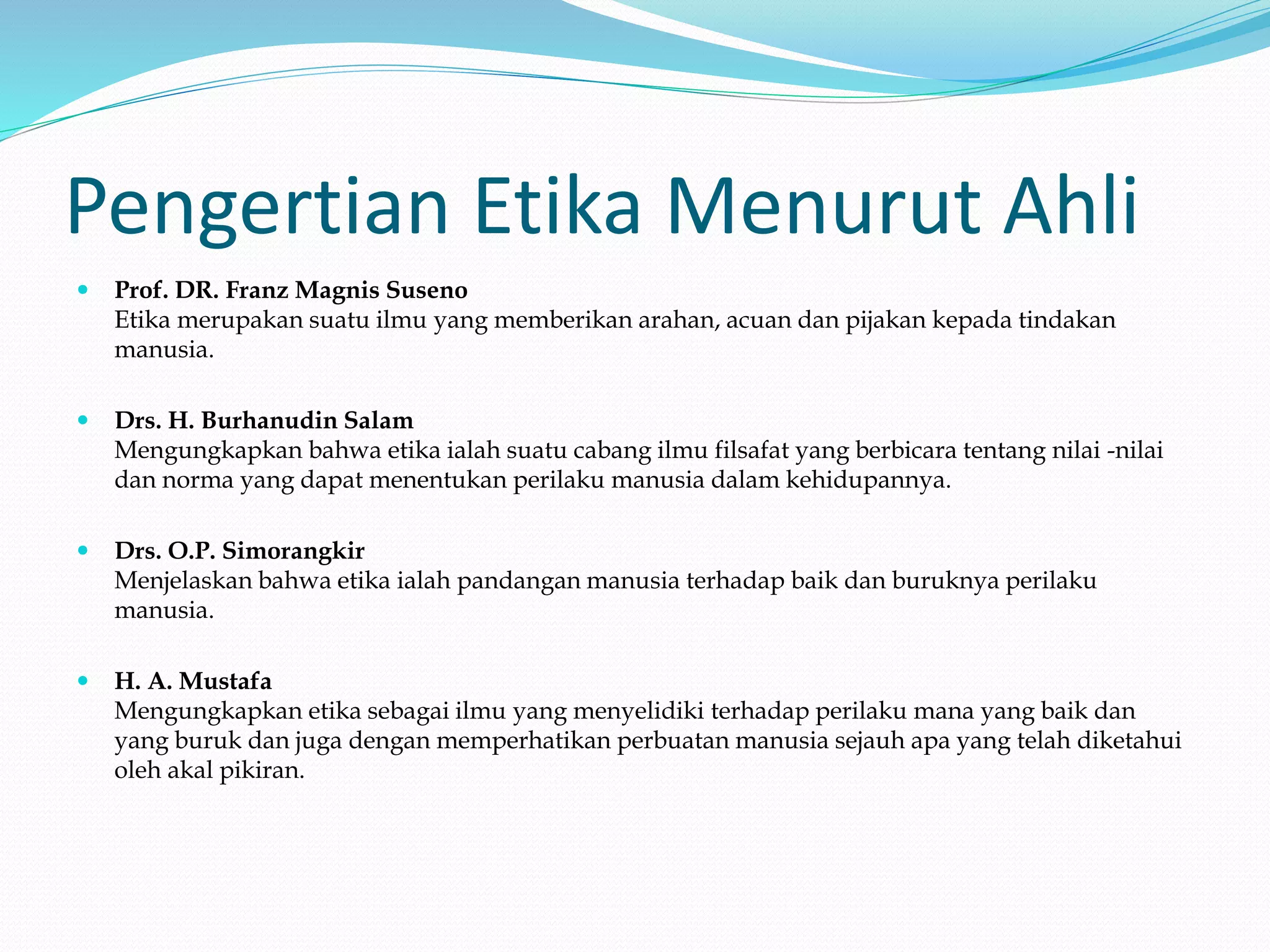 Definisi etika sebagai profesi | PPTX