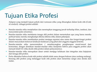 Definisi etika sebagai profesi | PPTX