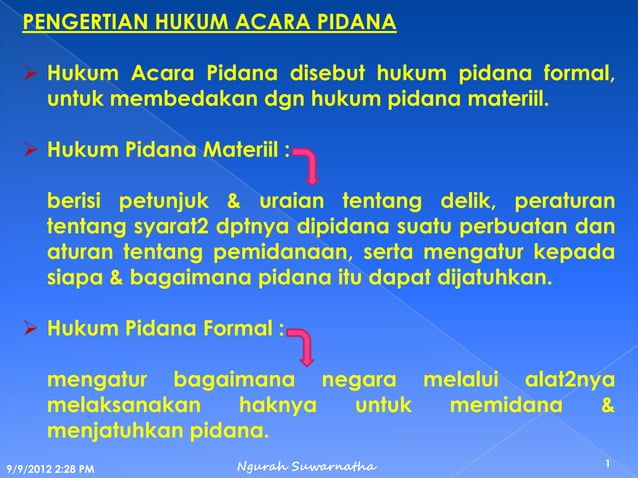 Definisi hukum acara pidana | PPT