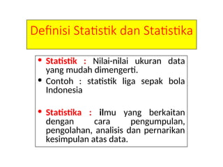 jenis dan definis data-data dalam statistika | PPT