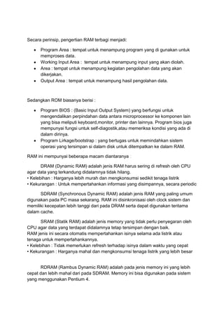 Definisi memori | DOCX