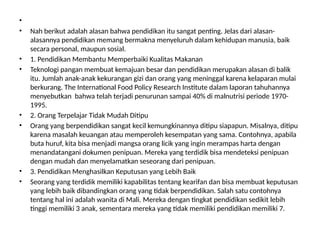 Pendidikan dan definisi pendidikan yang baik | PPTX