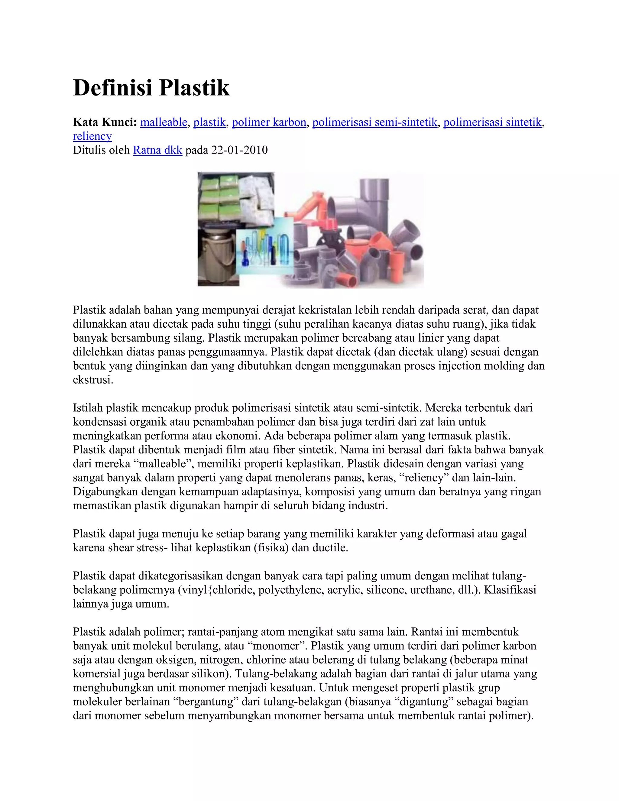 Definisi plastik | DOCX