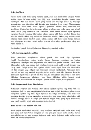 Definisi resiko usaha | DOCX