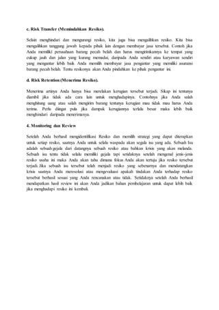 Definisi resiko usaha | DOCX