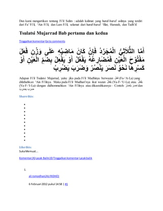 Definisi tasrif | DOCX