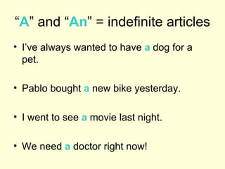 Definite And Indefinite Articles | PPT