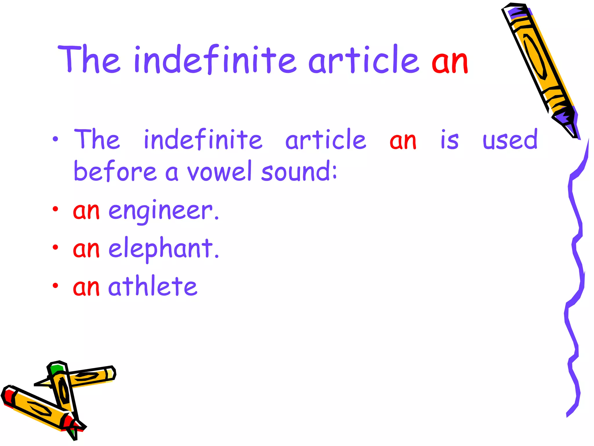 Definite and indefinite articles | PPT